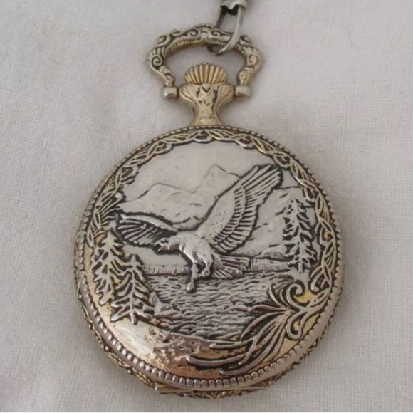 Armitron | Accessories | Armitron Silver Toned Pocket Watch With Gold ...